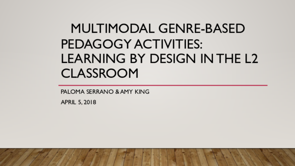 (PPT) Multimodal Genre-Based Pedagogy Activities: Learning by Design in ...
