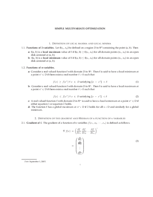 (PDF) SIMPLE MULTIVARIATE OPTIMIZATION