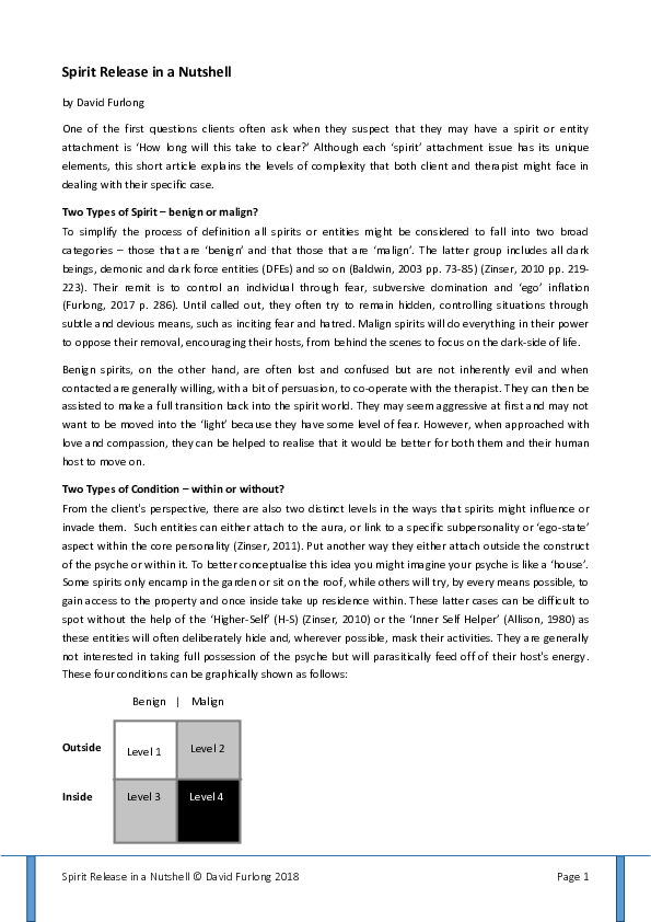 (PDF) Spirit Release in a Nutshell | David Furlong - Academia.edu