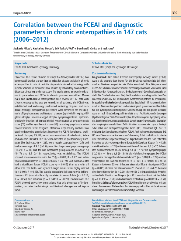 (PDF) Correlation between the FCEAI and diagnostic parameters in ...