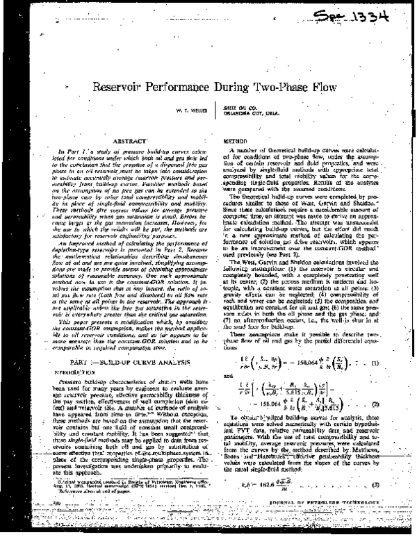 (PDF) Reservoir Performance During Two Phase Flow Weller