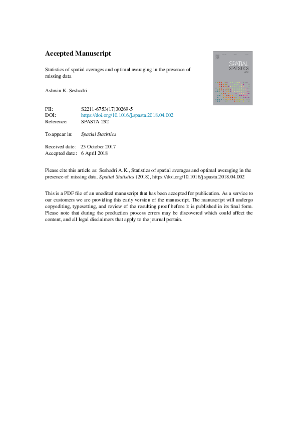Pdf Statistics Of Spatial Averages And Optimal Averaging In The