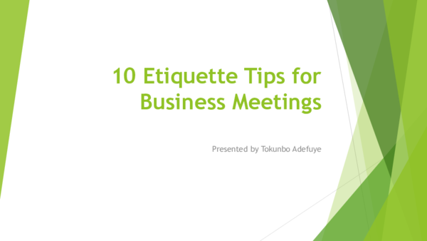 (PPT) Etiquette Tips for Business Meetings