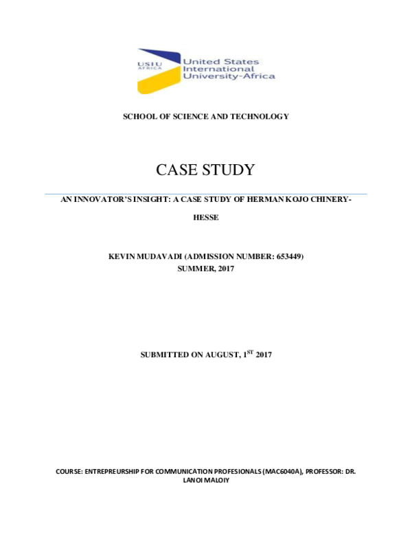(PDF) AN INNOVATOR’S INSIGHT: A CASE STUDY OF HERMAN KOJO CHINERY-HESSE