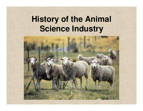 (PDF) History of the Animal Science Industry