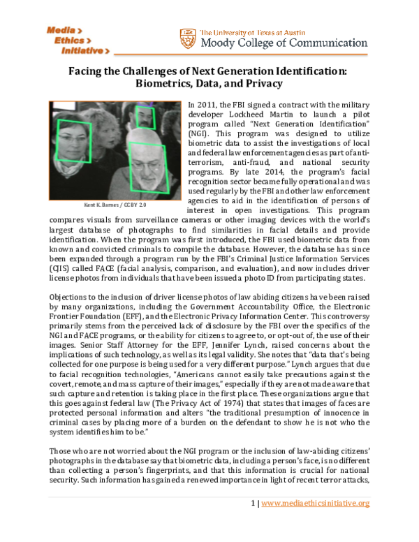 (PDF) Facing the Challenges of Next Generation Identification ...