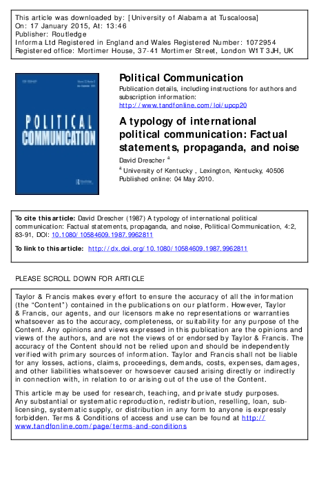(PDF) A typology of international political communication: Factual ...
