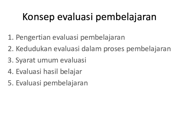 (PPT) Konsep evaluasi pembelajaran