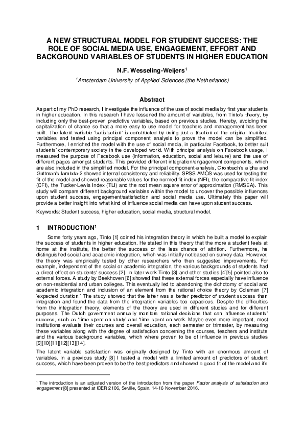 (DOC) A new structural model for student success: The role of social ...