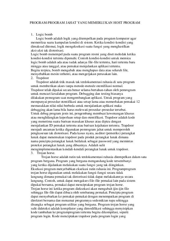 (DOC) PROGRAM-PROGRAM JAHAT YANG MEMERLUKAN HOST PROGRAM