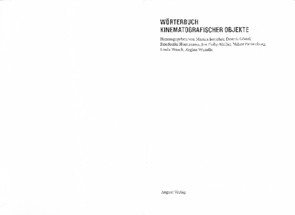 (PDF) »Close-Up«, in: Wörterbuch kinematografischer Objekte. Hrsg. v ...