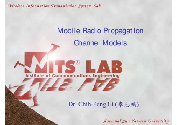 (PDF) Mobile Radio Propagation Channel Models