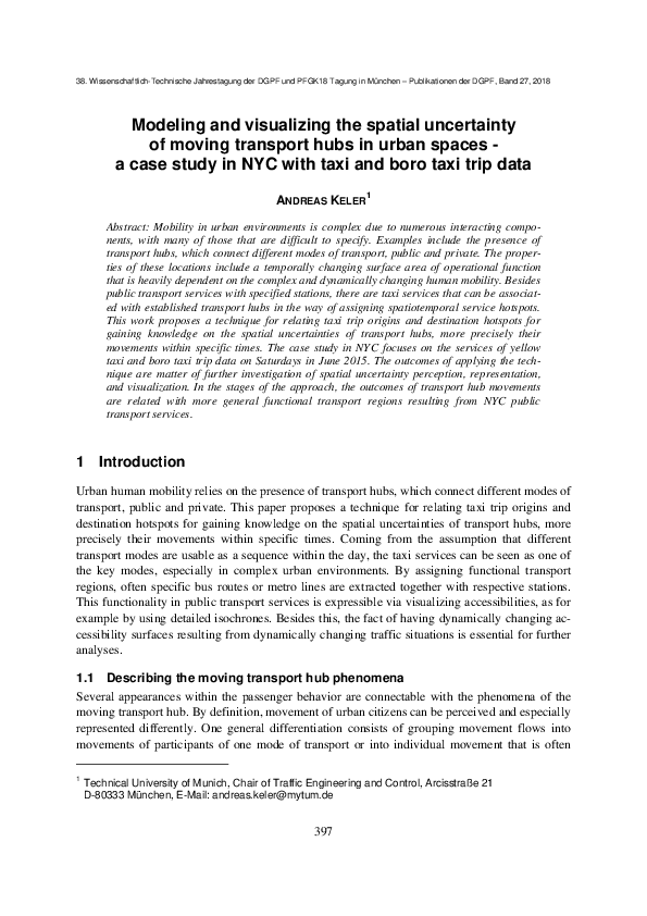 (PDF) Modeling and visualizing the spatial uncertainty of moving transport hubs in urban spaces ...