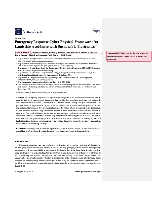 (PDF) Emergency Response Cyber-Physical Framework for Landslide Avoidance with Sustainable ...
