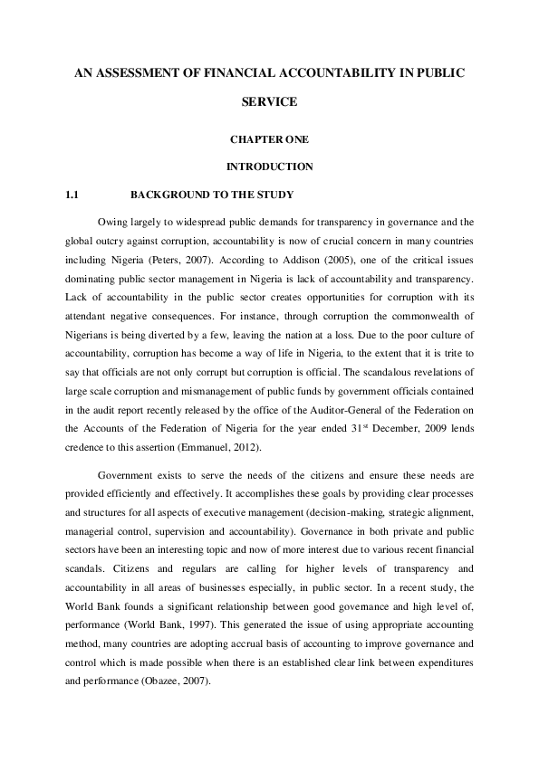 (DOC) AN ASSESSMENT OF FINANCIAL ACCOUNTABILITY IN PUBLIC SERVICE ...
