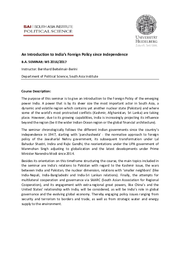 (PDF) Course description