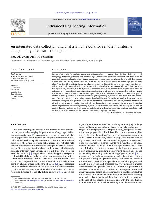 (PDF) An integrated data collection and analysis framework for remote ...