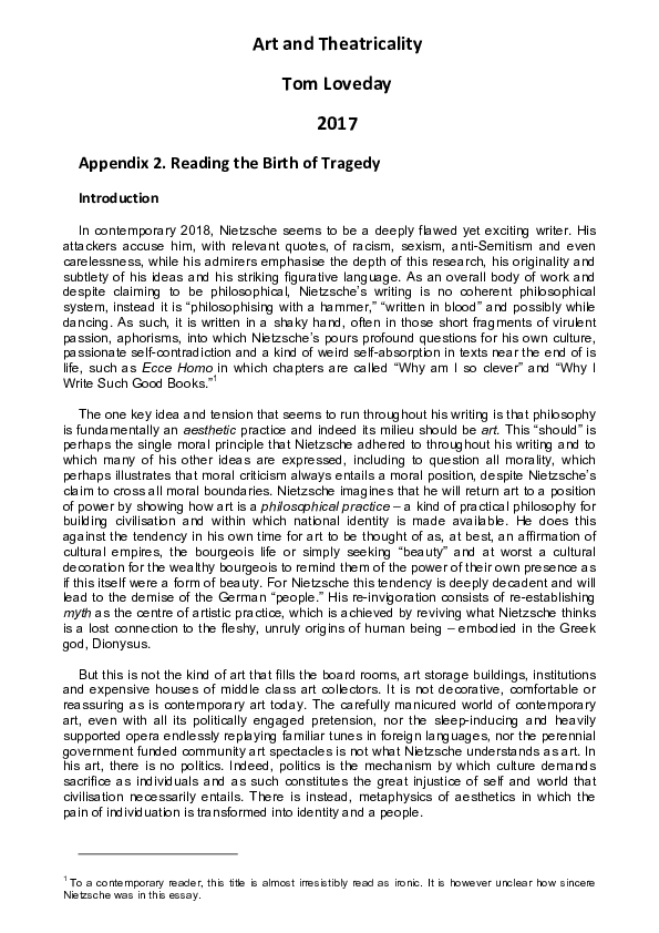 (PDF) Art and Theatricality Tom Loveday 2017 Appendix 2. Reading the ...