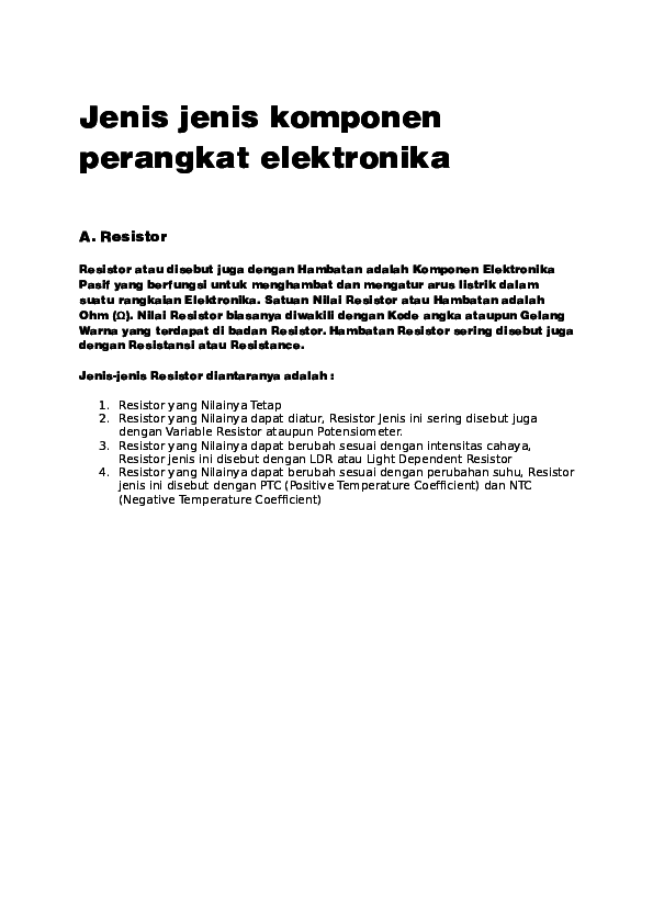 (DOC) Jenis jenis komponen perangkat elektronika