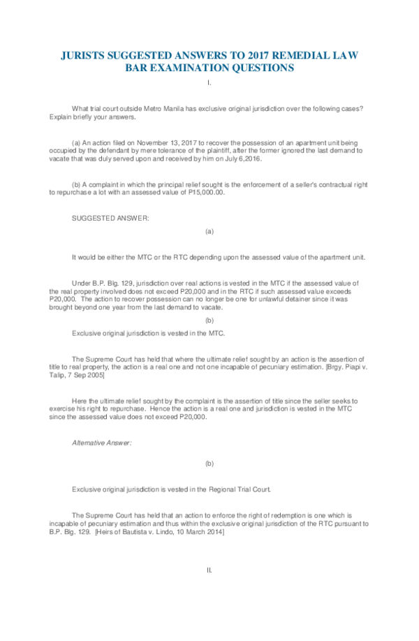 (DOC) JURISTS REMEDIAL LAW