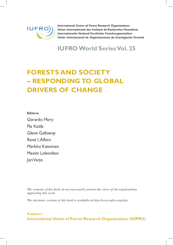 (PDF) FORESTS AND SOCIETY – RESPONDING TO GLOBAL DRIVERS OF CHANGE ...