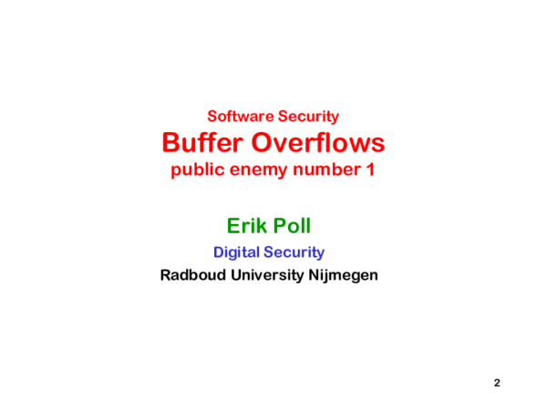 (PDF) Software Security Buffer Overflows public enemy number 1 | ramazan bahrami - Academia.edu