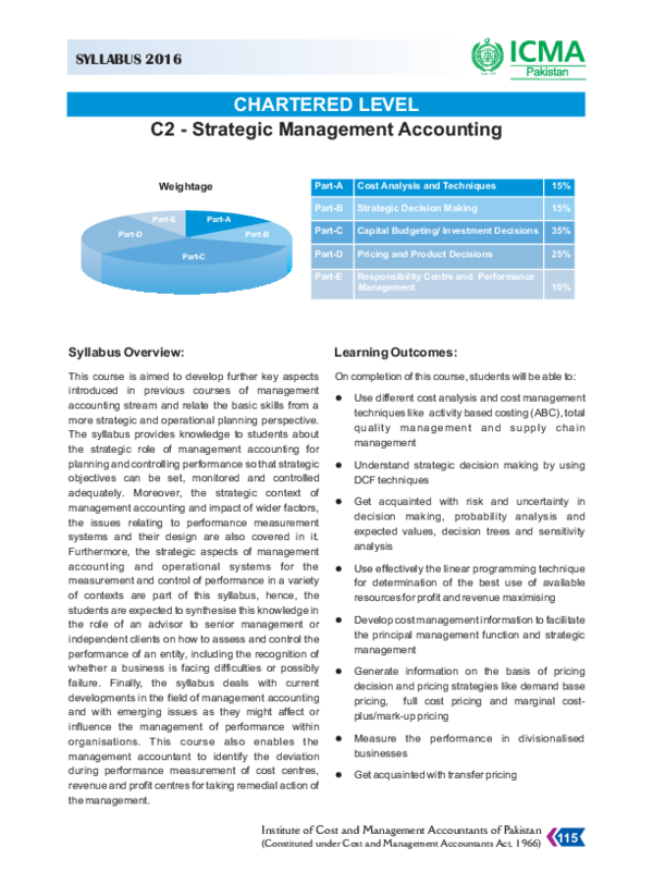 (PDF) CHARTERED LEVEL C2 -Strategic Management Accounting Syllabus ...