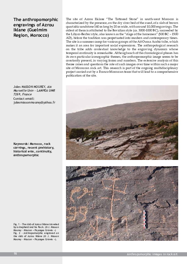 (PDF) IFRAO 2018 abstract : The anthropomorphic engravings of Azrou ...