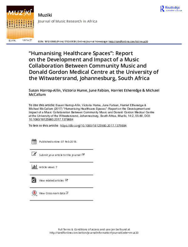 (PDF) " Humanising Healthcare Spaces " : Report on the Development and ...