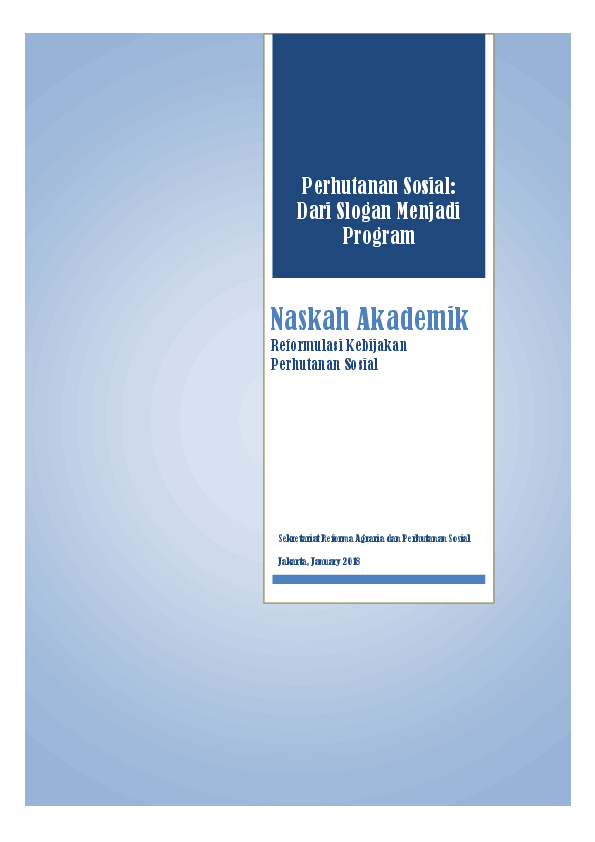 (PDF) Perhutanan Sosial: Dari Slogan Menjadi Program