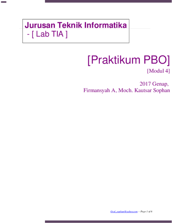 (DOC) Praktikum PBO