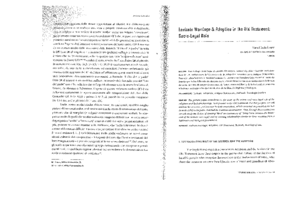 (PDF) Levirate marriage & adoption in the Old Testamente: socio-legal role
