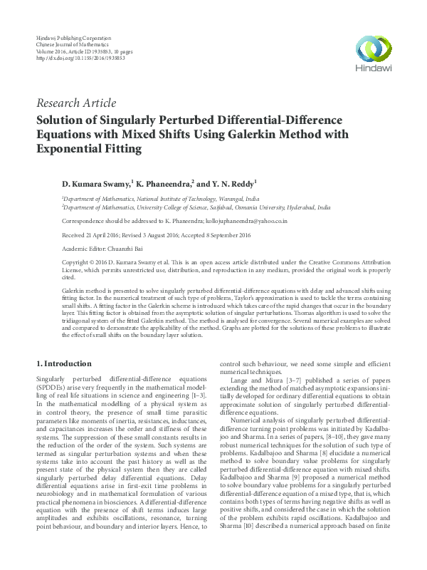 Pdf A Fitted Non Standard Finite Difference Method For Singularly