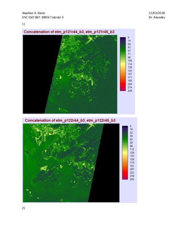 (DOC) IDRISI/TerrSet Tutorial 3