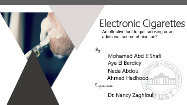 (PPT) E-cig An effective tool to quit smoking or an additional source ...