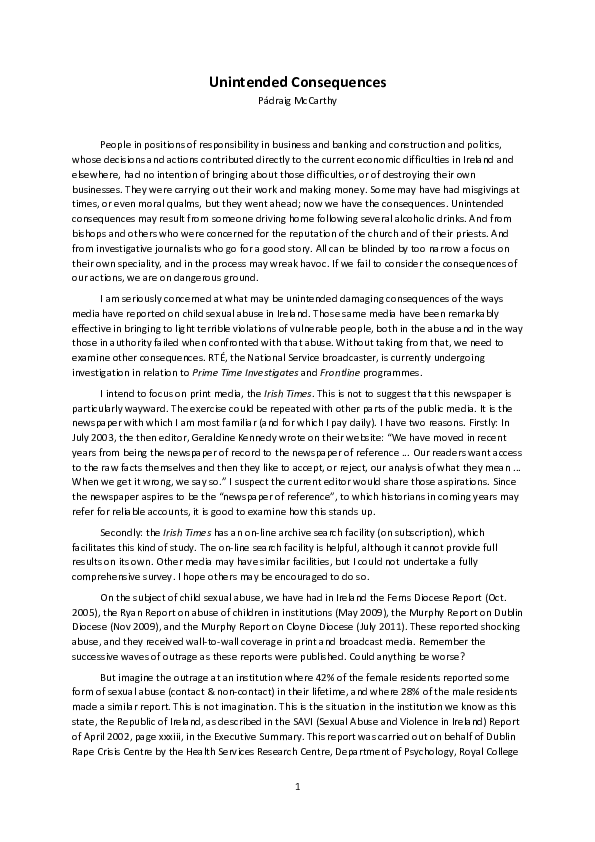 (PDF) Unintended Consequences