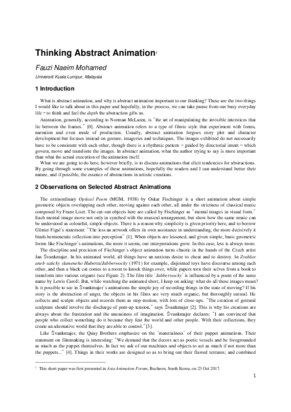 (PDF) Thinking Abstract Animation