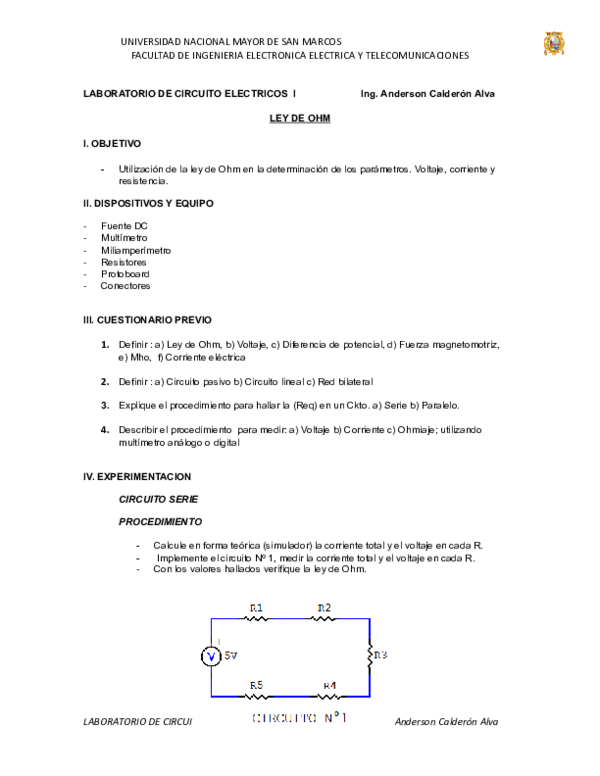 (DOC) LABORATORIO DE CIRCUITO ELECTRICOS I
