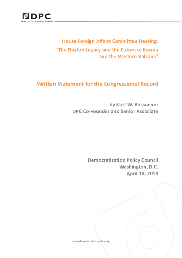 (PDF) Written Statement for the Congressional Record at HFAC Hearing ...