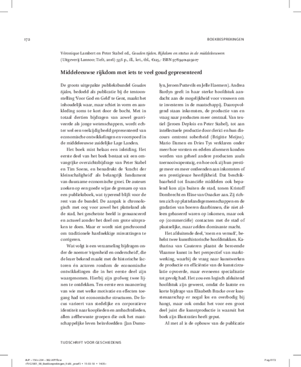 (PDF) Middeleeuwse rijkdom met iets te veel goud gepresenteerd. Review ...