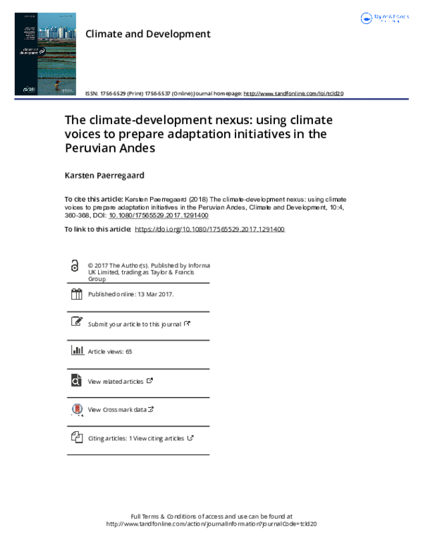 (PDF) The climate-development nexus: using climate voices to prepare ...