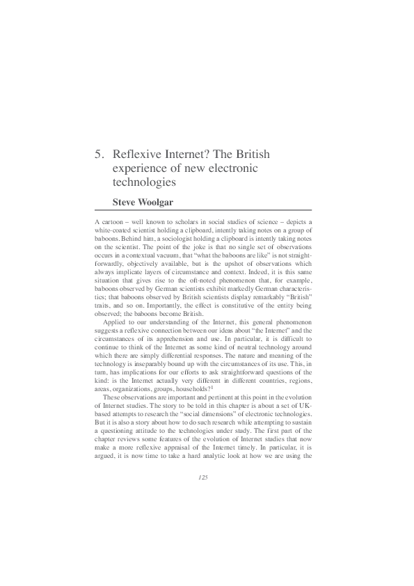 (PDF) Reflexive Internet? The British experience of new electronic ...