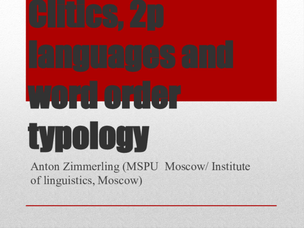 (PDF) Clitics, 2p languages and word order typology