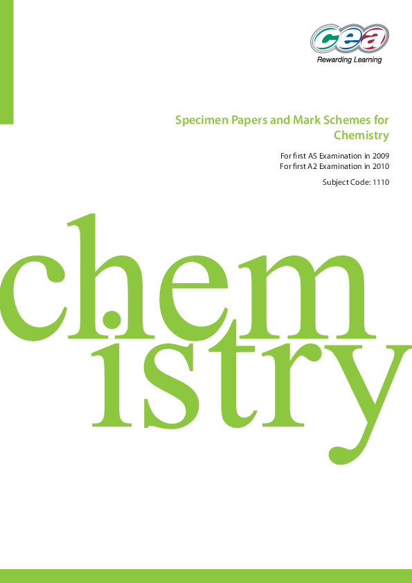 (PDF) Specimen Papers and Mark Schemes for Chemistry