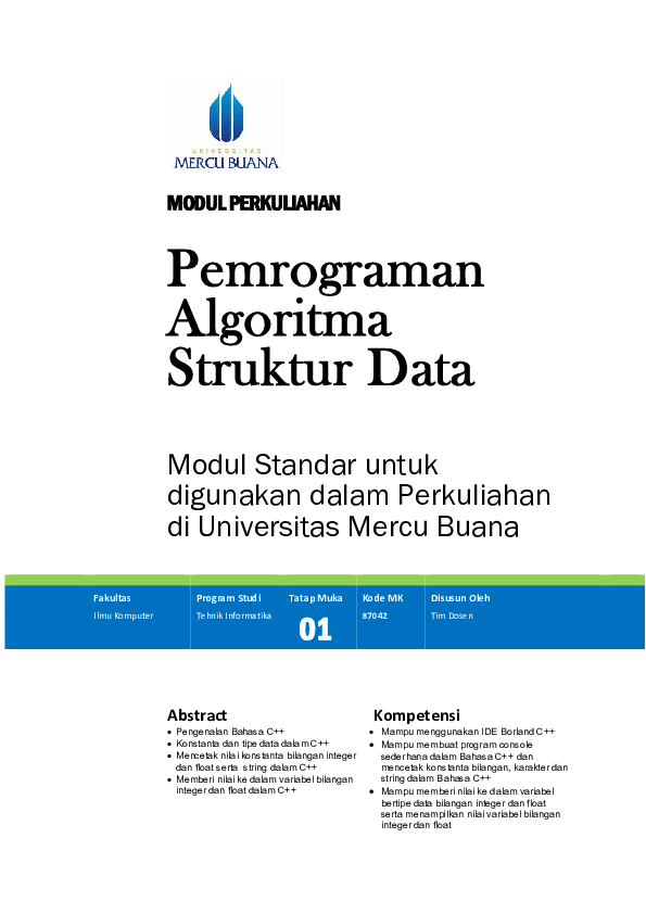 (PDF) Pemrograman Algoritma Struktur Data