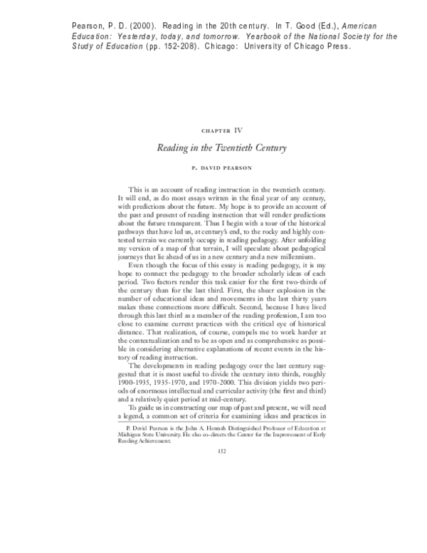 (PDF) Reading in the Twentieth Century
