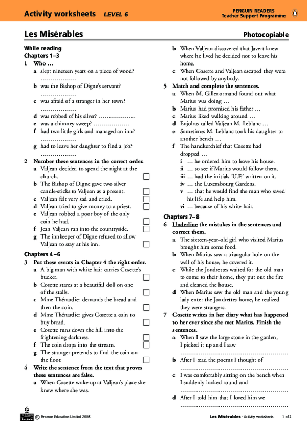 (PDF) Les Misérables Photocopiable