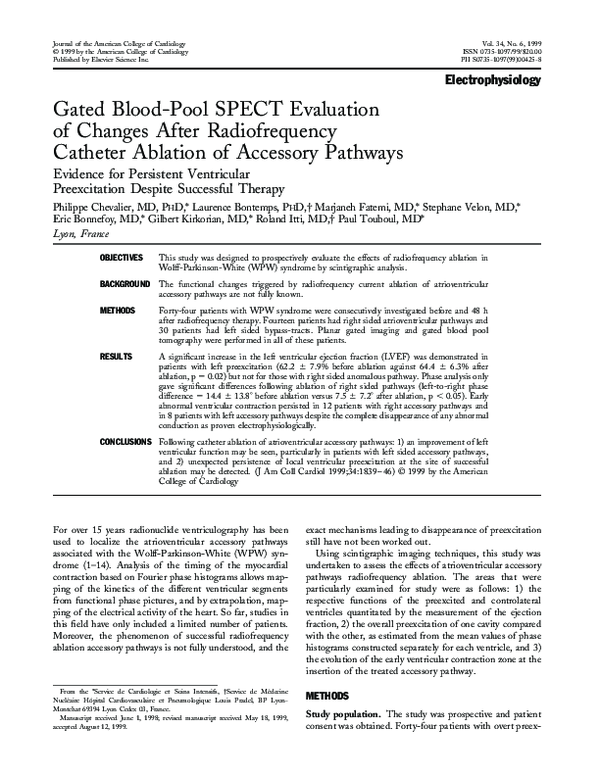 (PDF) Gated blood-pool SPECT evaluation of changes after radiofrequency catheter ablation of ...