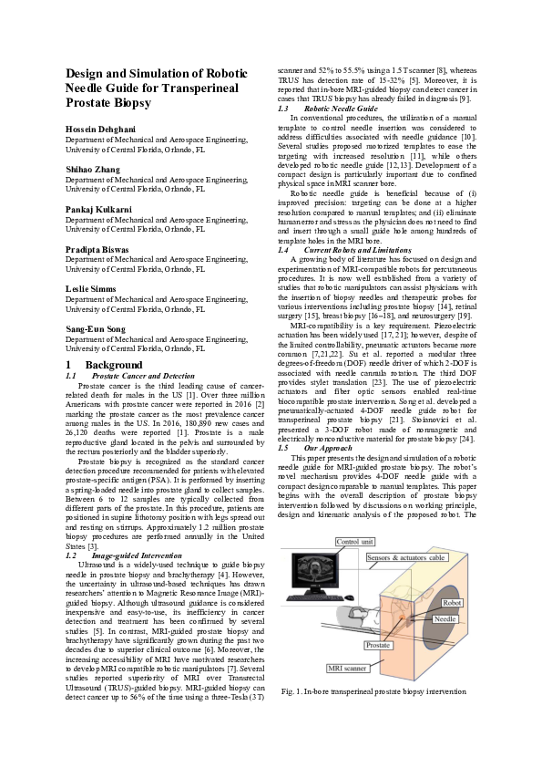 (PDF) Design and Simulation of Robotic Needle Guide for Transperineal ...