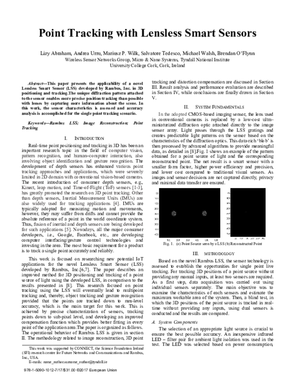 (PDF) Point Tracking with Lensless Smart Sensors | Lizy Abraham ...